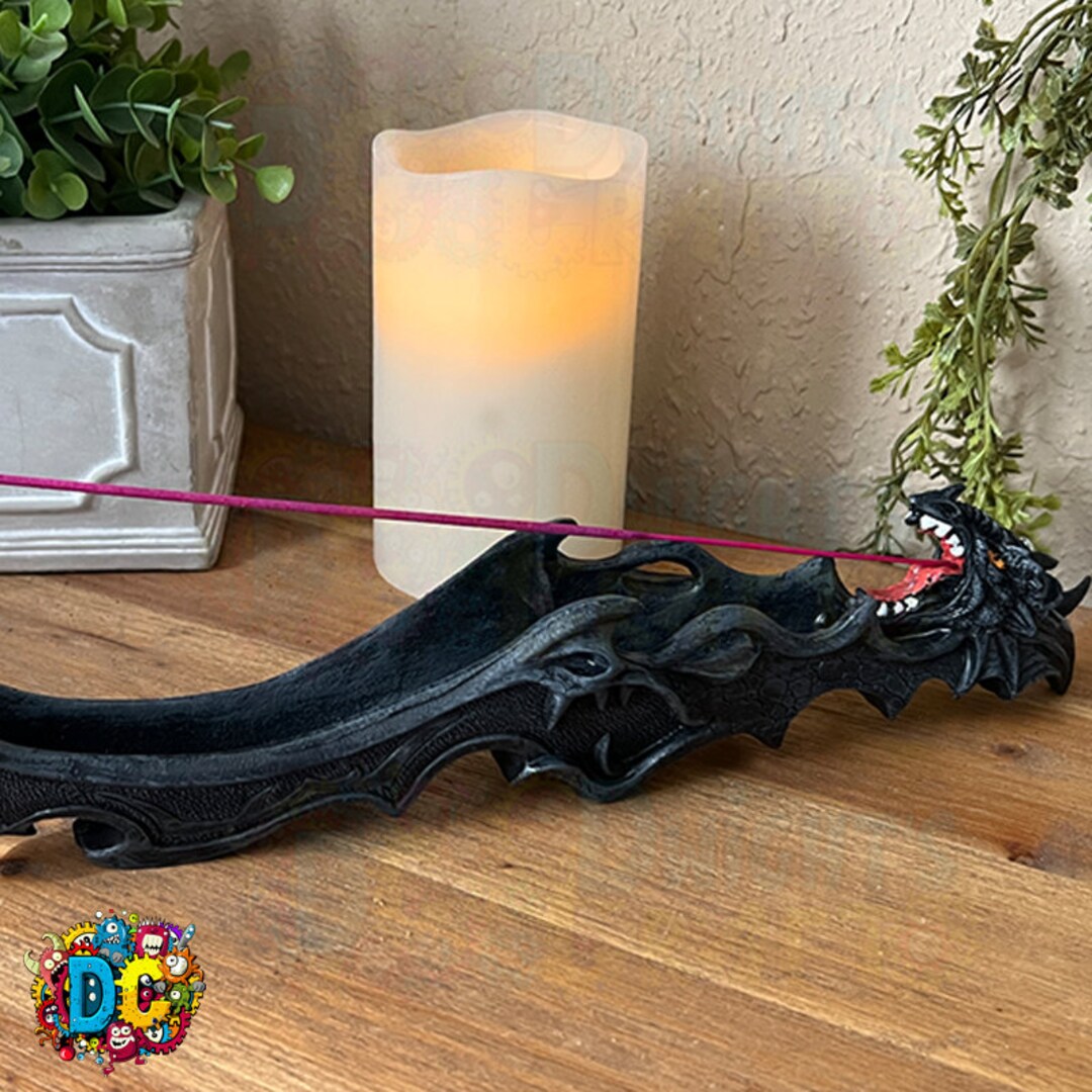 Black Dragon Incense Stick Holder, Burner, Aromatherapy, Menacing and ...
