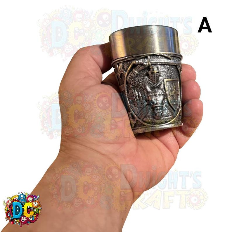 Medieval Shot Glasses, Crusaders and Knights, Old World Markings ...