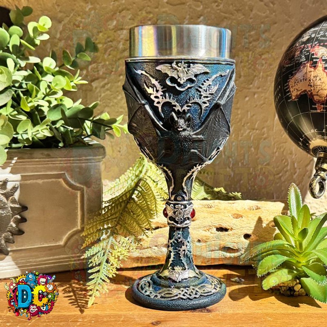 Vampire Bat Goblet, Fancy Scroll Work With Pentagram / Pentacle on ...
