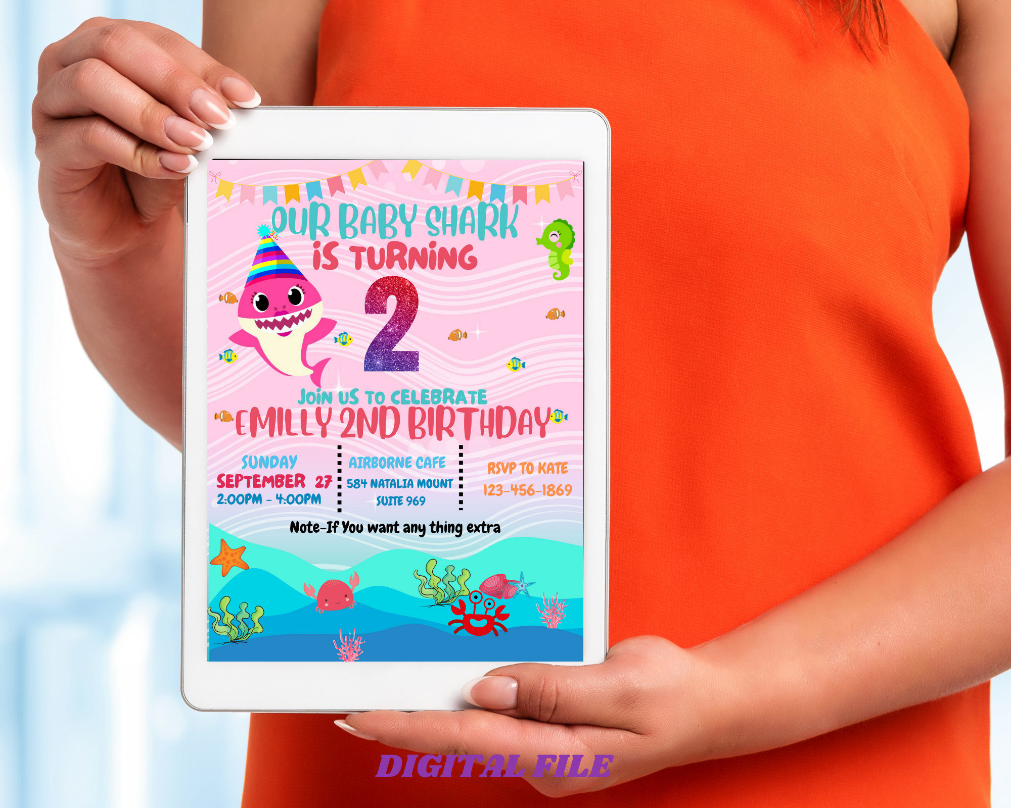 Baby Shark Birthday Invitation, Baby Shark Digital Invitation,baby ...