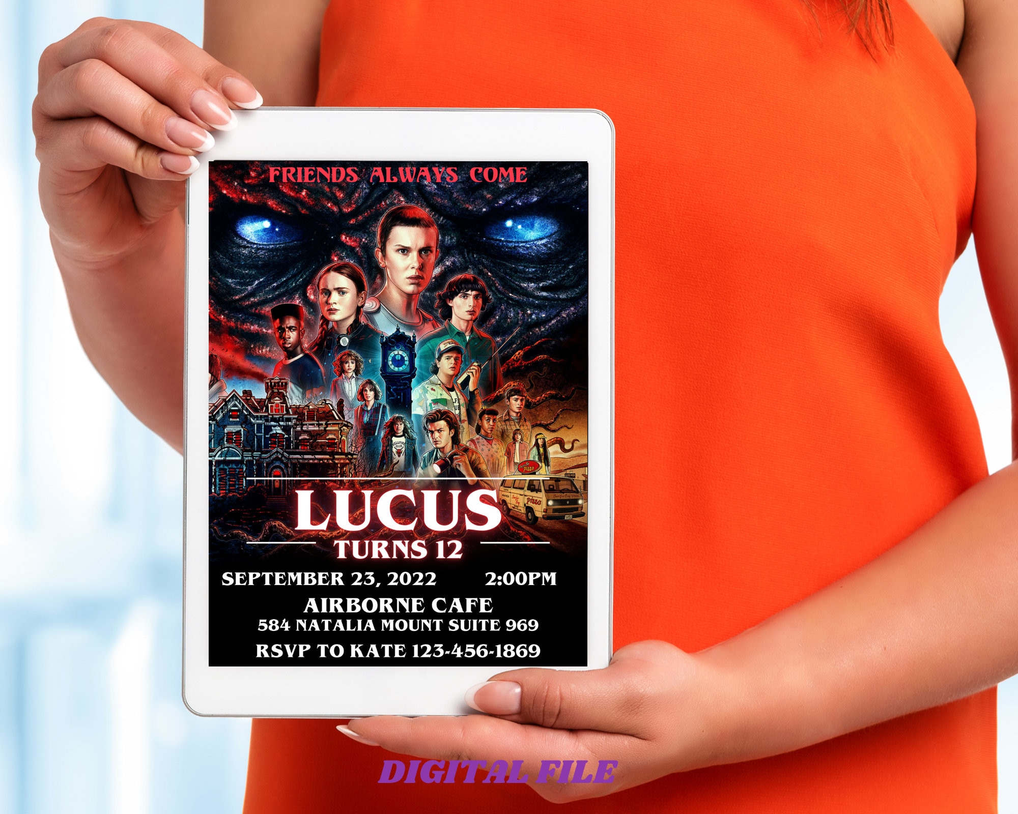 Stranger Things Birthday Invitation, Digital Invitation, Editable ...