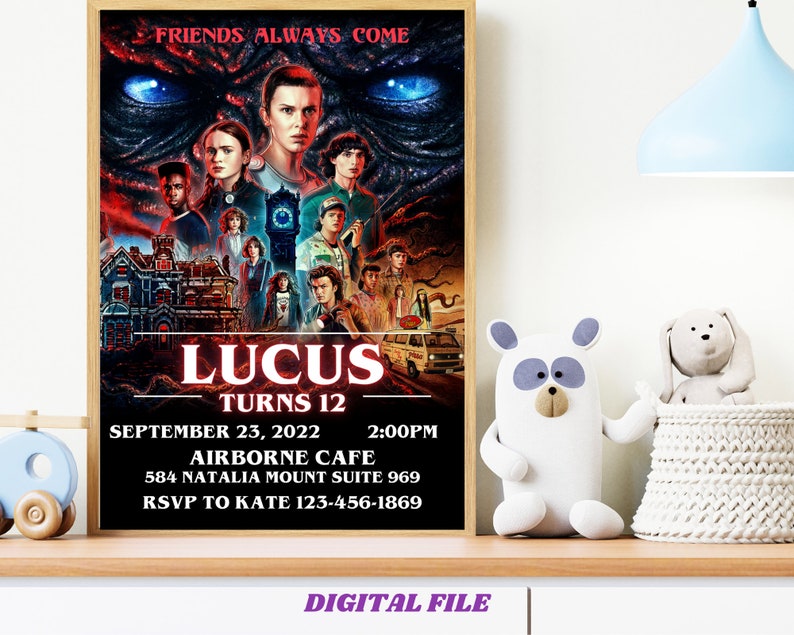 Stranger Things Birthday Invitation, Digital Invitation, Editable ...