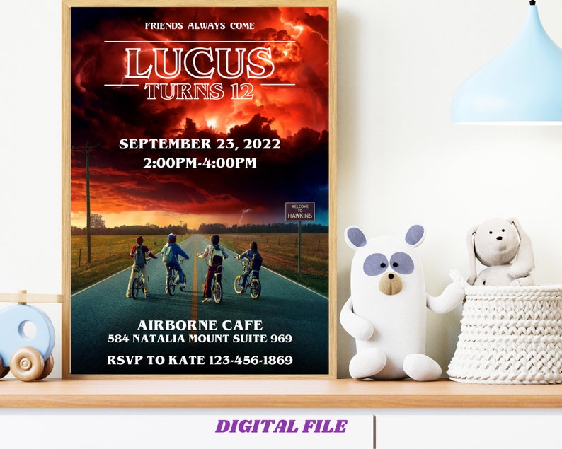 Stranger Things Birthday Invitation, Digital Invitation, Editable ...