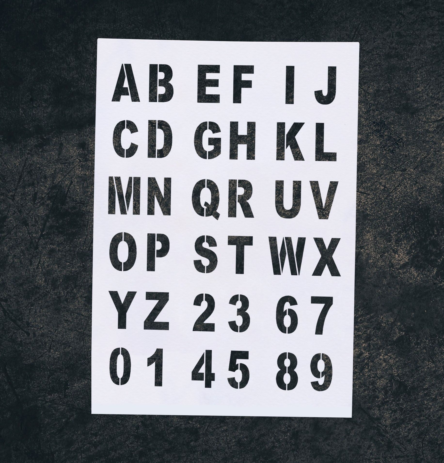 Laser Cut Stencil Letters & Numbers Sheet Available in All Sizes up to ...