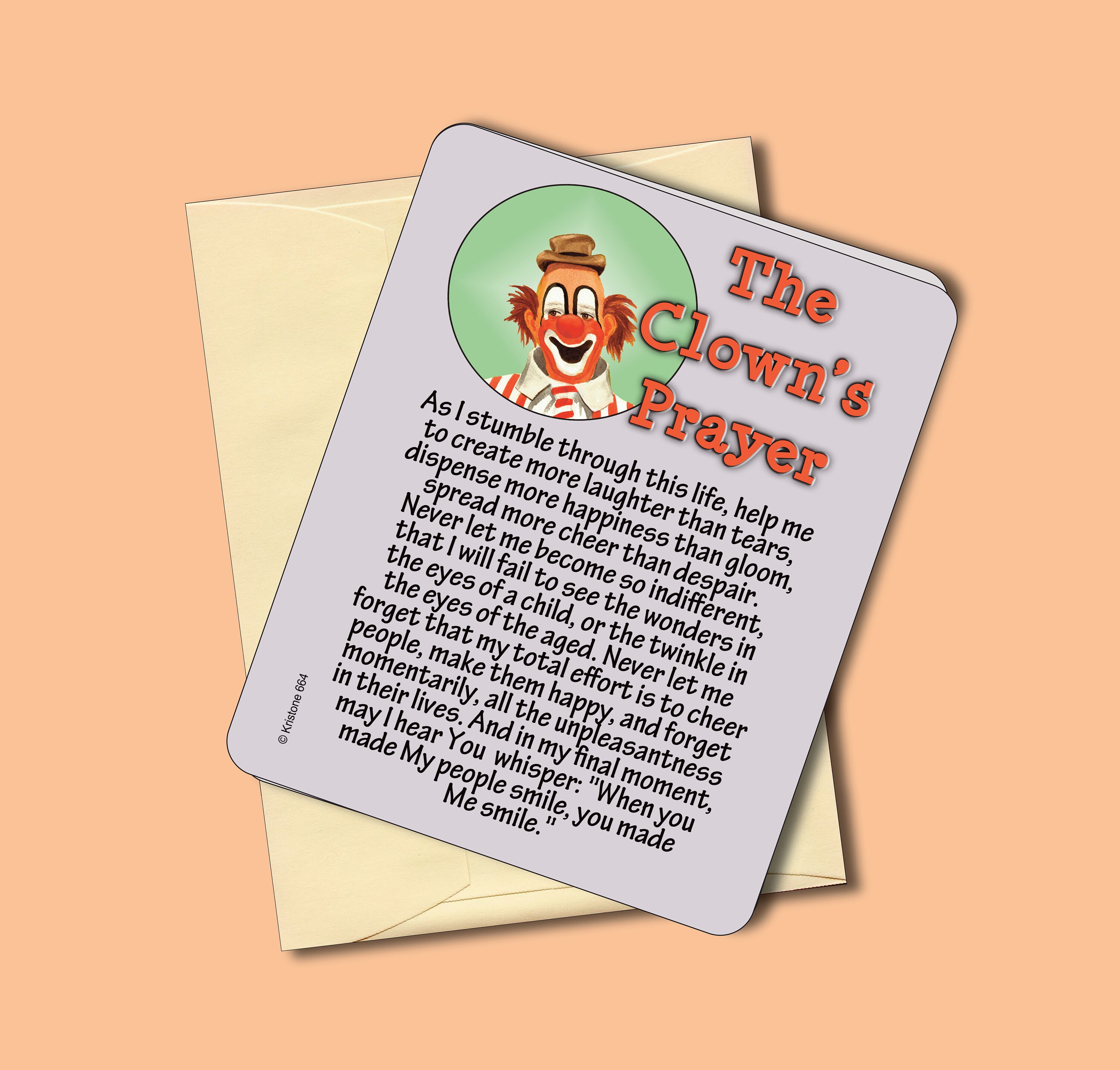 The Clown's Prayer - Greeting Card, Friendship, Inspirational ...