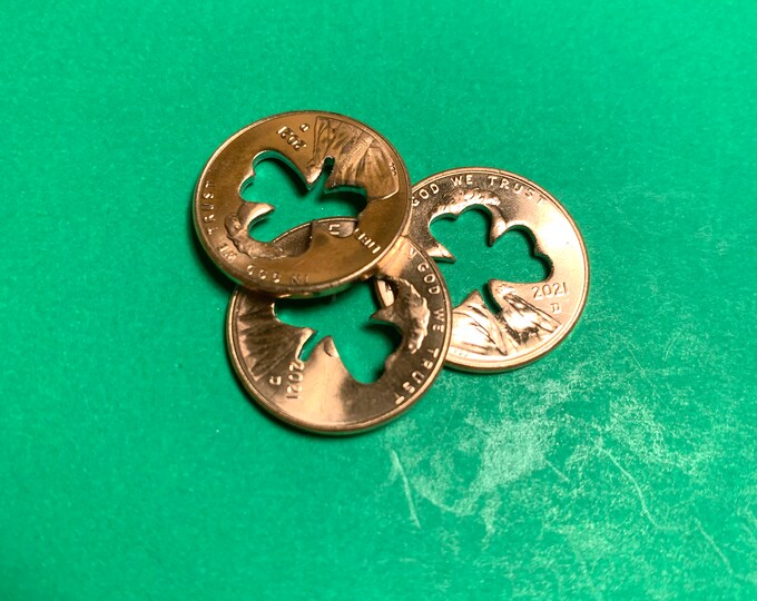 Lucky Penny With Four Leaf Clover Cut Out - Etsy