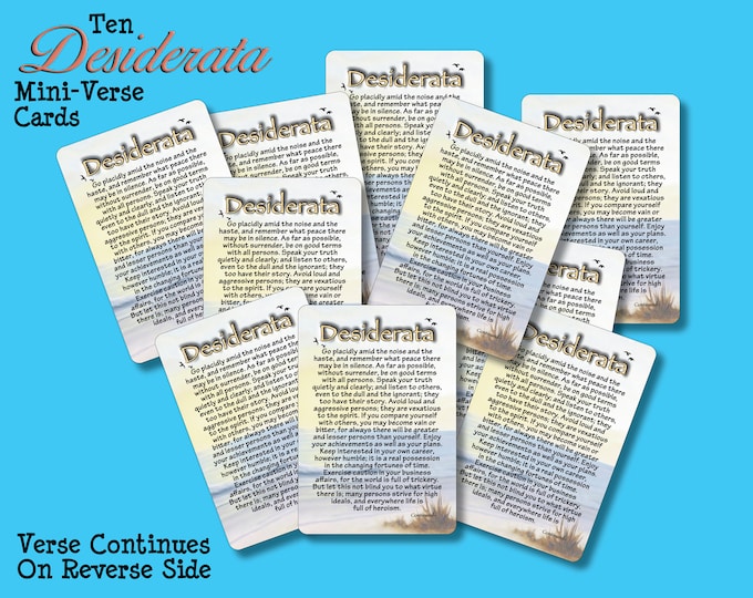 6 Desiderata Pocket Cards Desiderata Wallet Cards Desiderata Cards ...