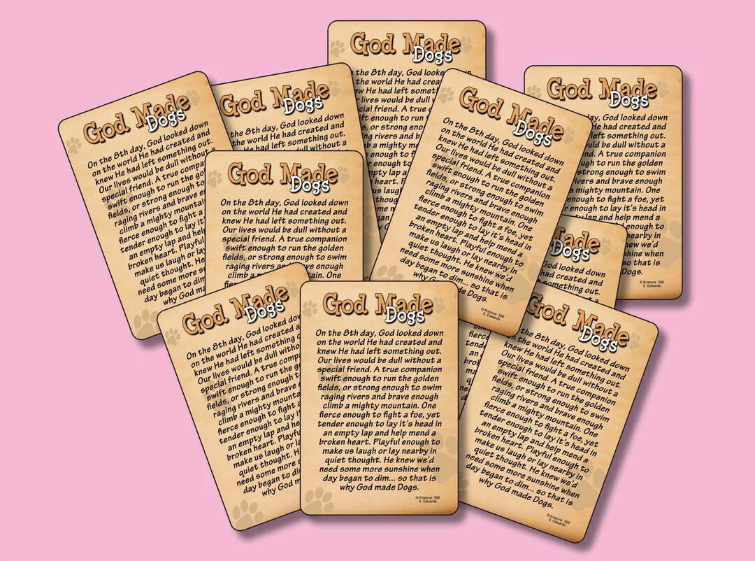 God Made Dogs Mini-verse Card, Wallet, Pocket, Pet Love, Animal Rescue ...