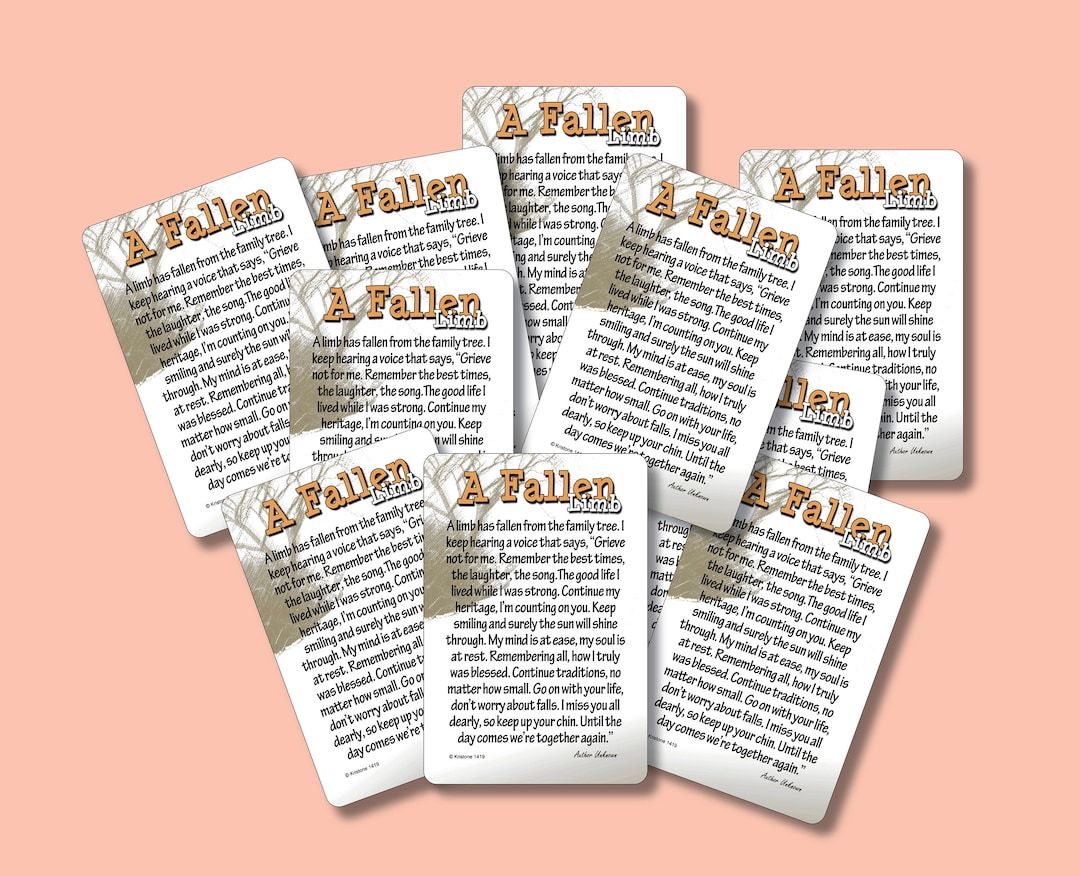 A Fallen Limb - "a Limb Has Fallen From the Family" - Mini-verse Cards ...