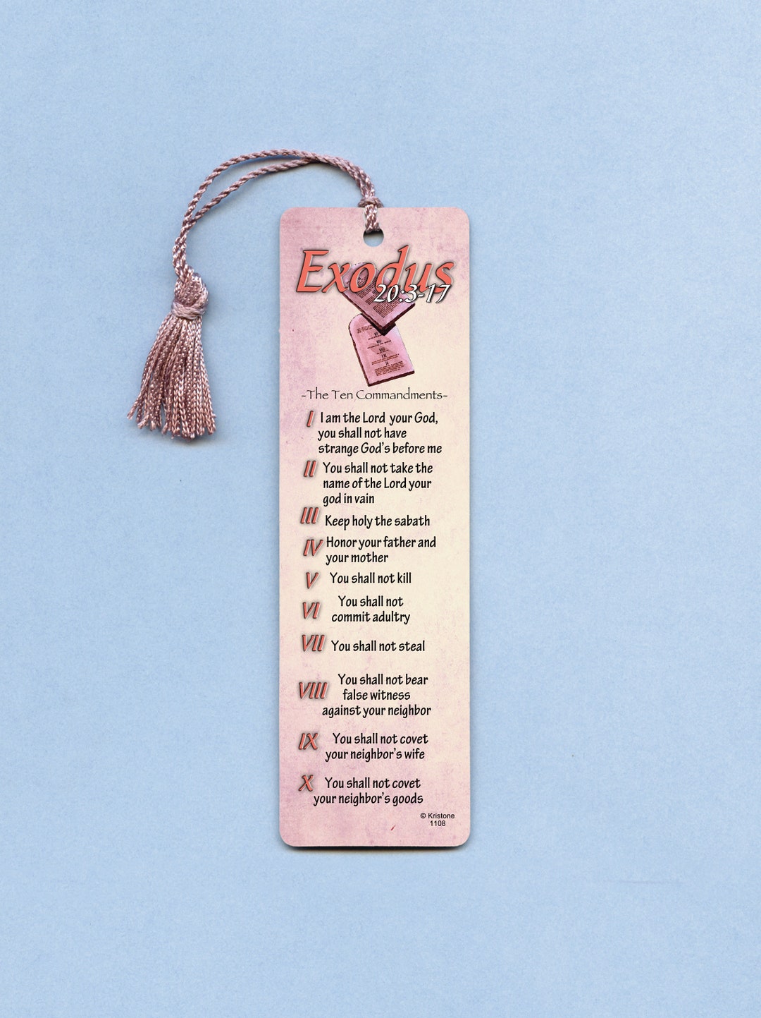 EXODUS 20:3-17 - the Ten Commandments Tassel Bookmark - Encouragement ...