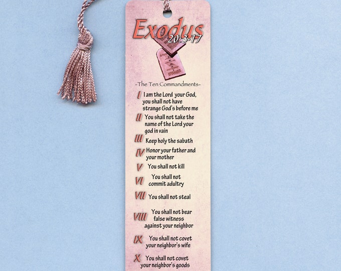 EXODUS 20:3-17 - the Ten Commandments Tassel Bookmark - Encouragement ...