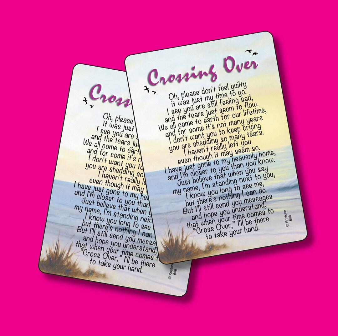 Crossing Over Poem Verse Card, Wallet, Pocket, Inspirational ...