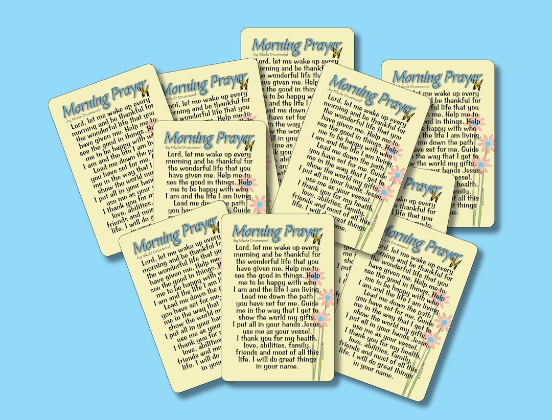 MORNING PRAYER - Mini-verse Card, Wallet, Pocket, Inspirational ...
