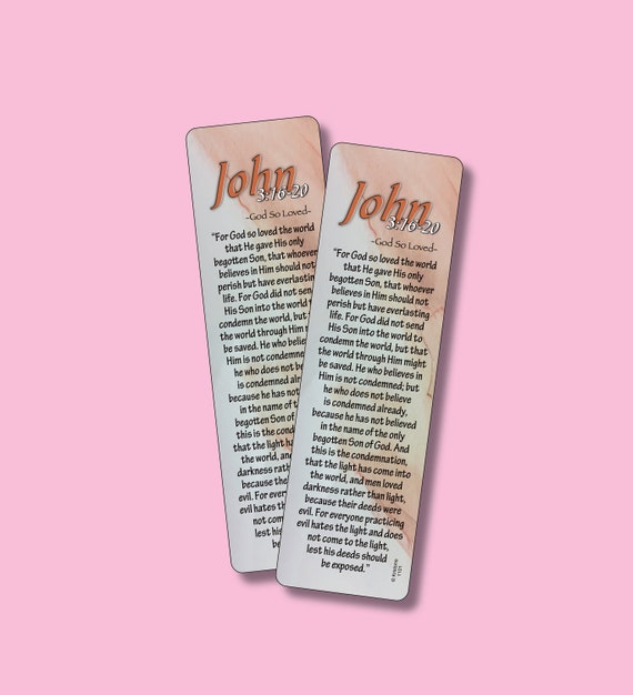John 3:16-20 Scripture Bookmark Bible Verse Bookmark - Etsy