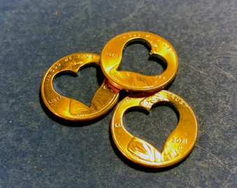 Lucky Penny With Heart Cut Out - Etsy