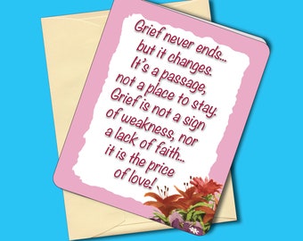 Grief Never Ends but It Changes. Memorial Gift. Sympathy Gift ...