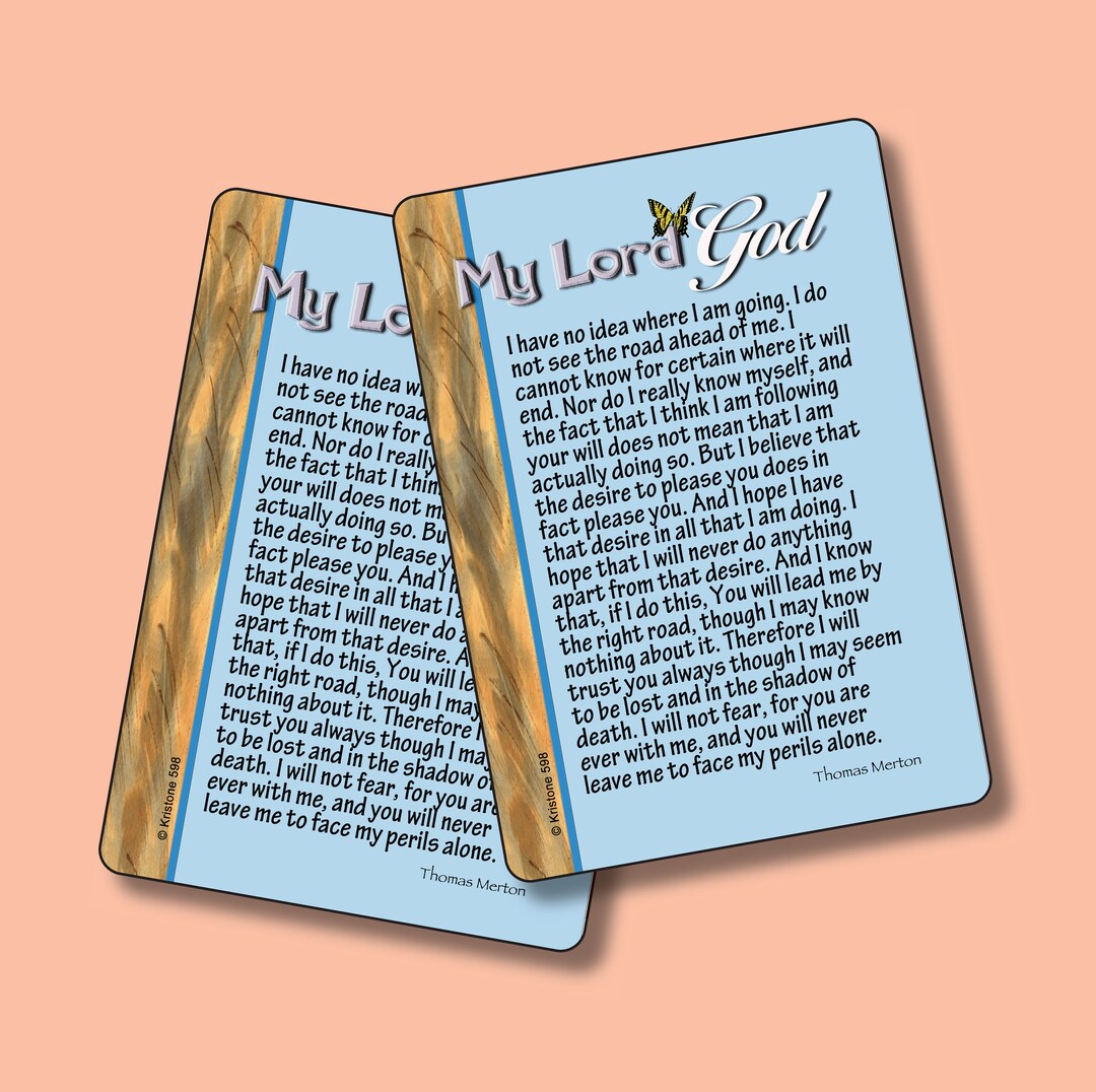 My Lord God Poem Verse Card, Wallet, Pocket, Inspirational, Memorial ...