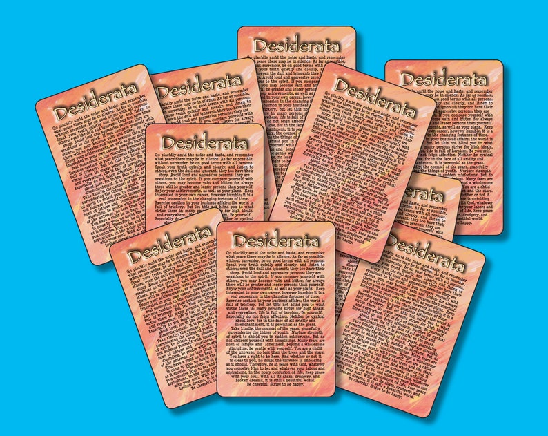 Desiderata Poem Mini-verse Card Wallet Pocket - Etsy