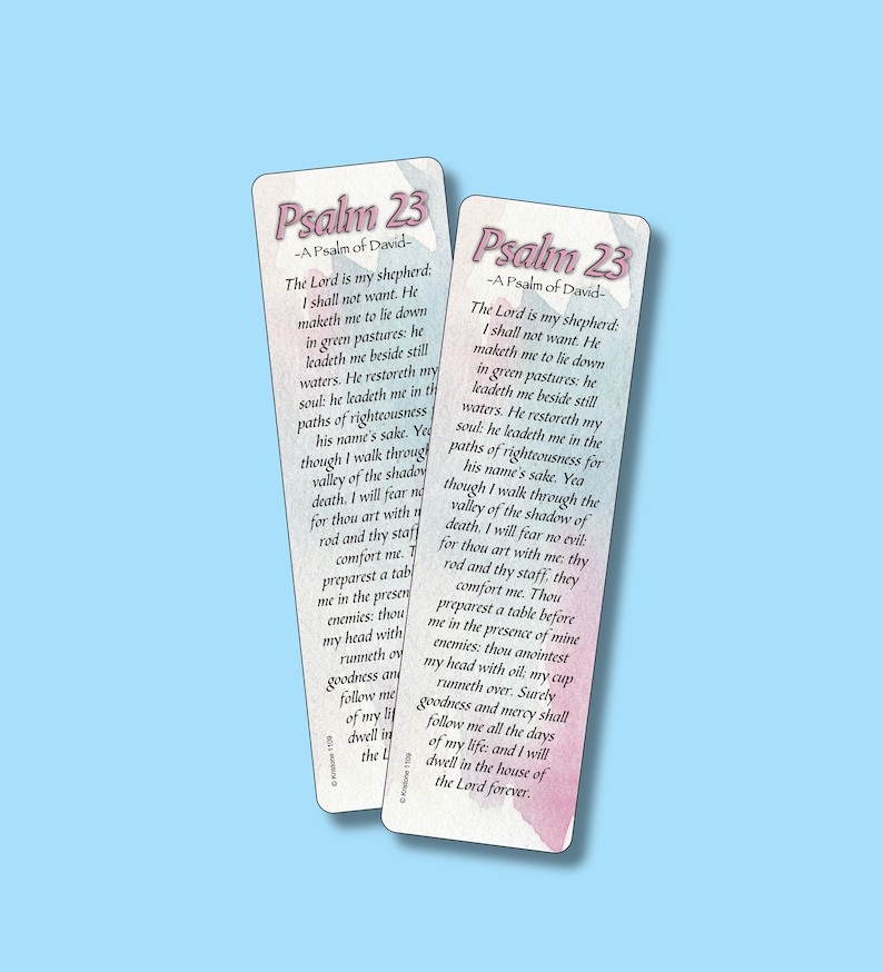 PSALM 23 Scripture Bookmark, Bible Verse Bookmark, Christian Gifts ...