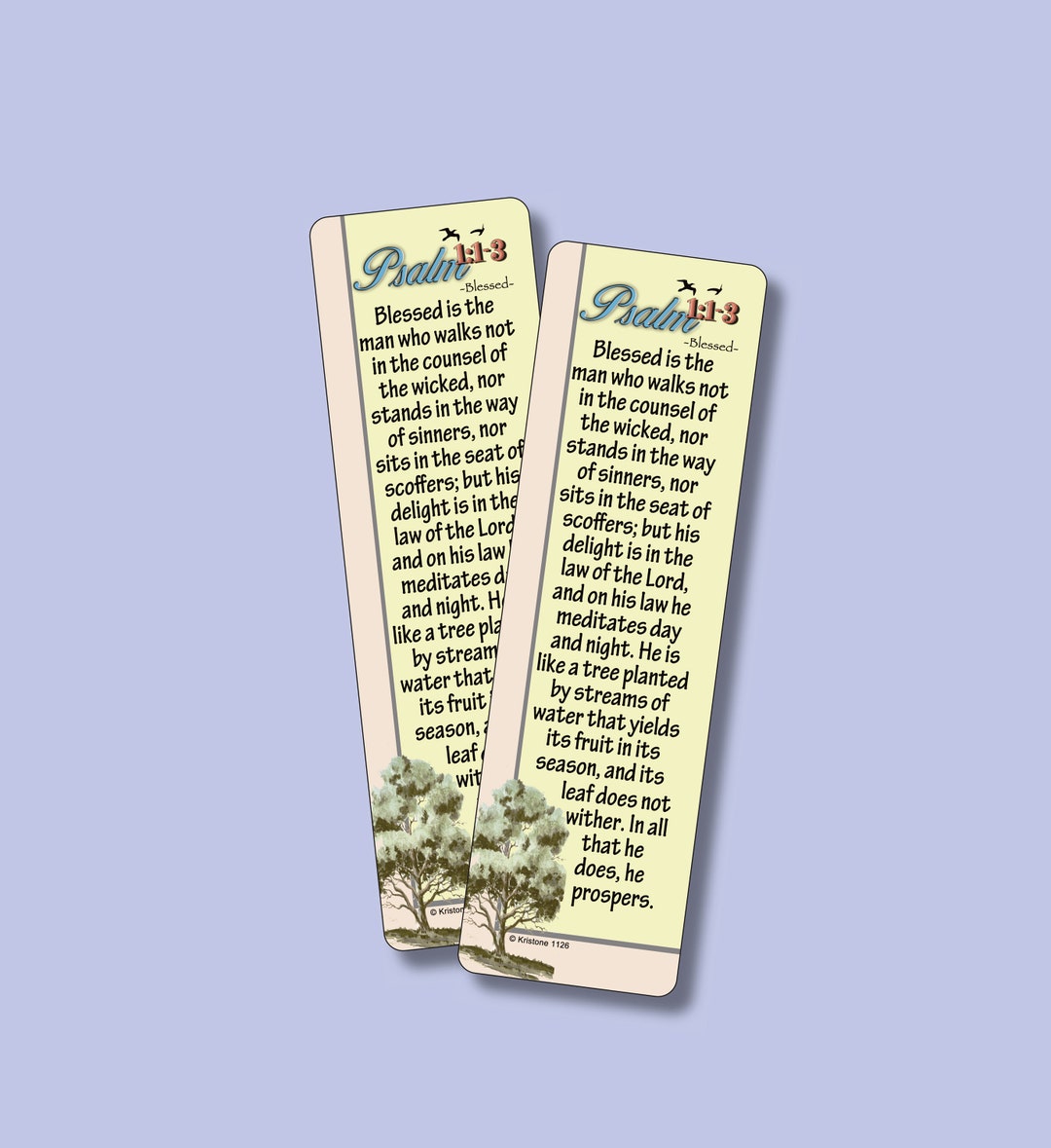 PSALM 1:1-3 Scripture Bookmark, Bible Verse Bookmark, Christian Gifts ...
