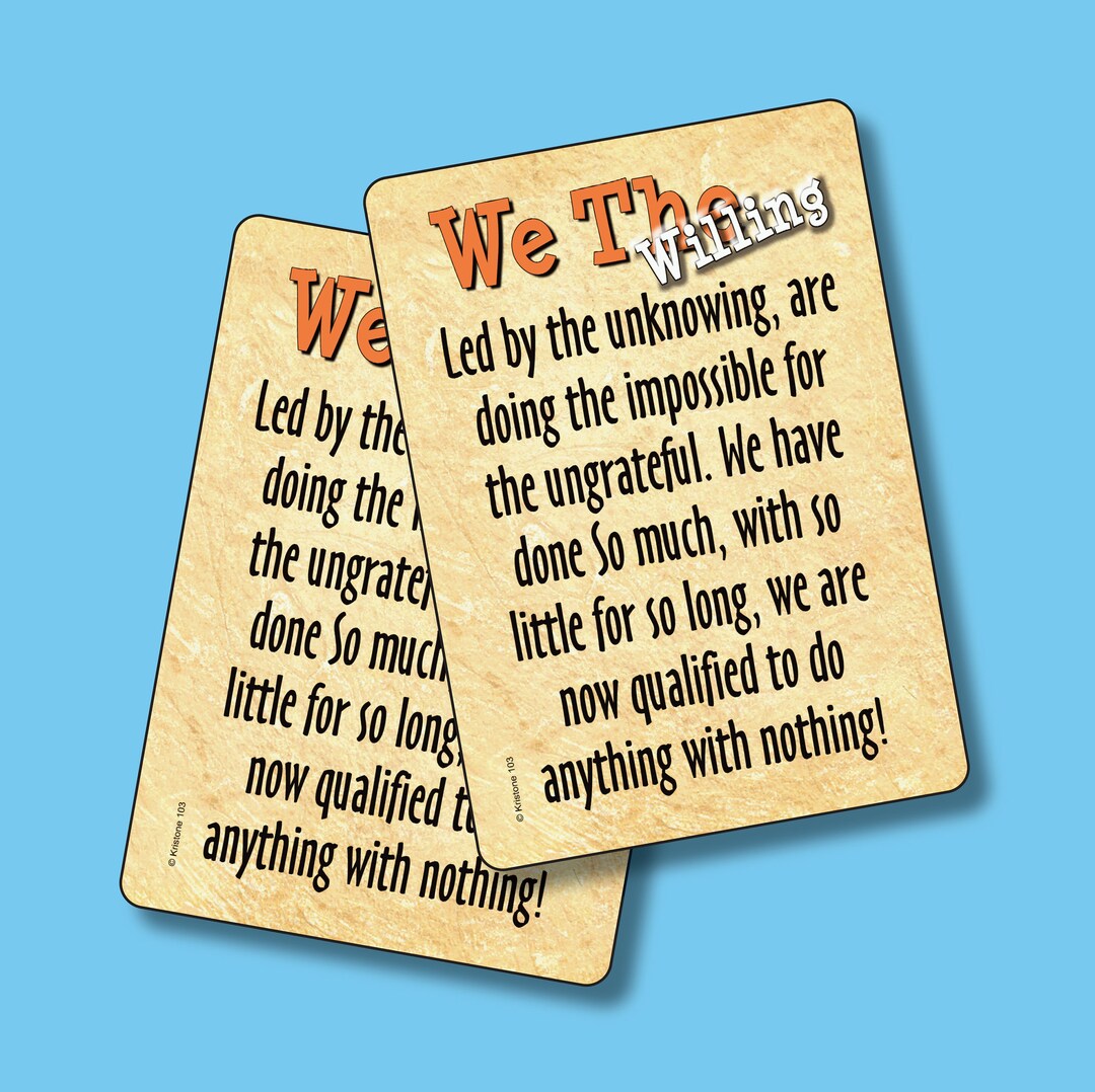 We the Willing Humorous Verse Card Wallet Pocket Funny - Etsy