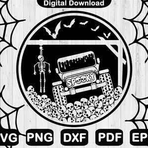 Spooky Offroad Svg, Skeleton 4x4 off Road Car Svg, Halloween Svg ...