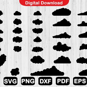 Clouds Svg Bundle, Cloud Cut Files, Cloud for Cricut, Cloud Silhouette ...