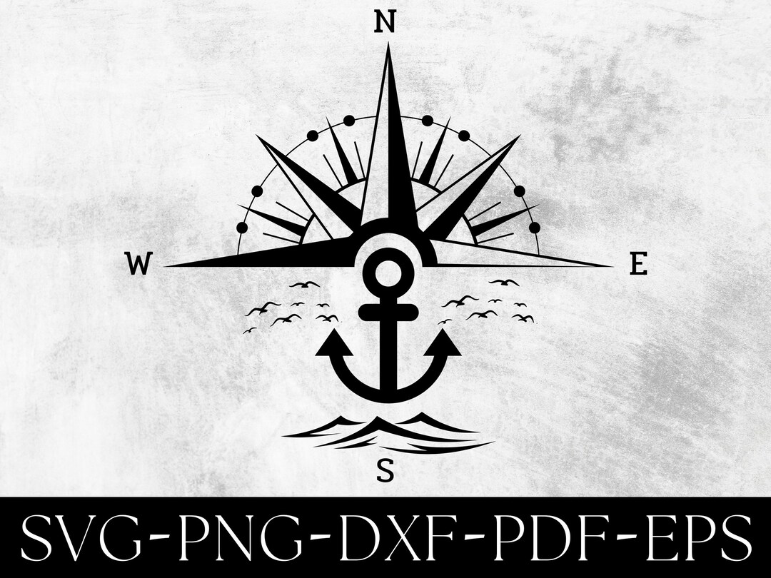 Anchor Compass Svg, Sailor Compass Svg,seaman Shirt Design Svg Files ...