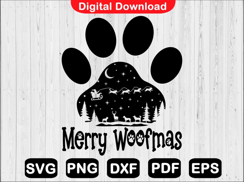 Merry Woofmas Svg Christmas Dog Sleigh Pet Christmas Svg - Etsy