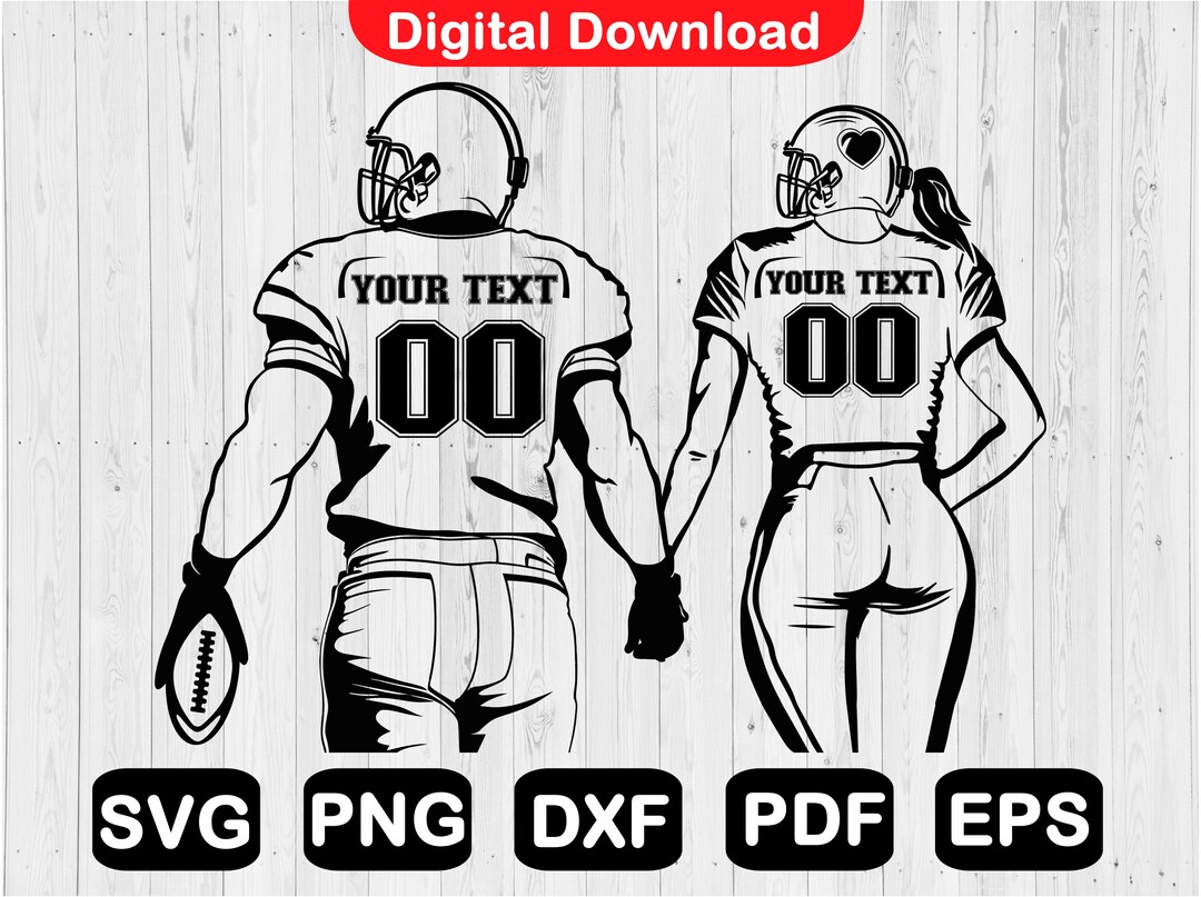 Customized Football Couple Svg, Football Svg Files for Cricut, Game Day ...