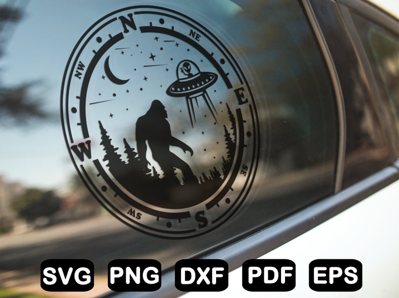 Bigfoot Alien Compass SVG: Camp Life Clipart (digital Download) - Etsy