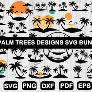 Palm Tree Svg Bundle, Palm Trees Png Bundle, Palm Tree Silhouette, Palm Tree Clipart, Tropical ...