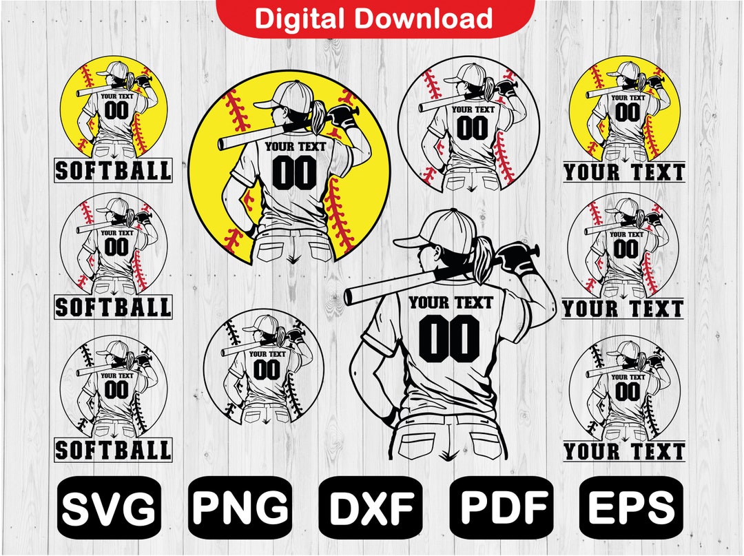 Softball Player SVG Bundle, Customizable Svg (digital Download) - Etsy