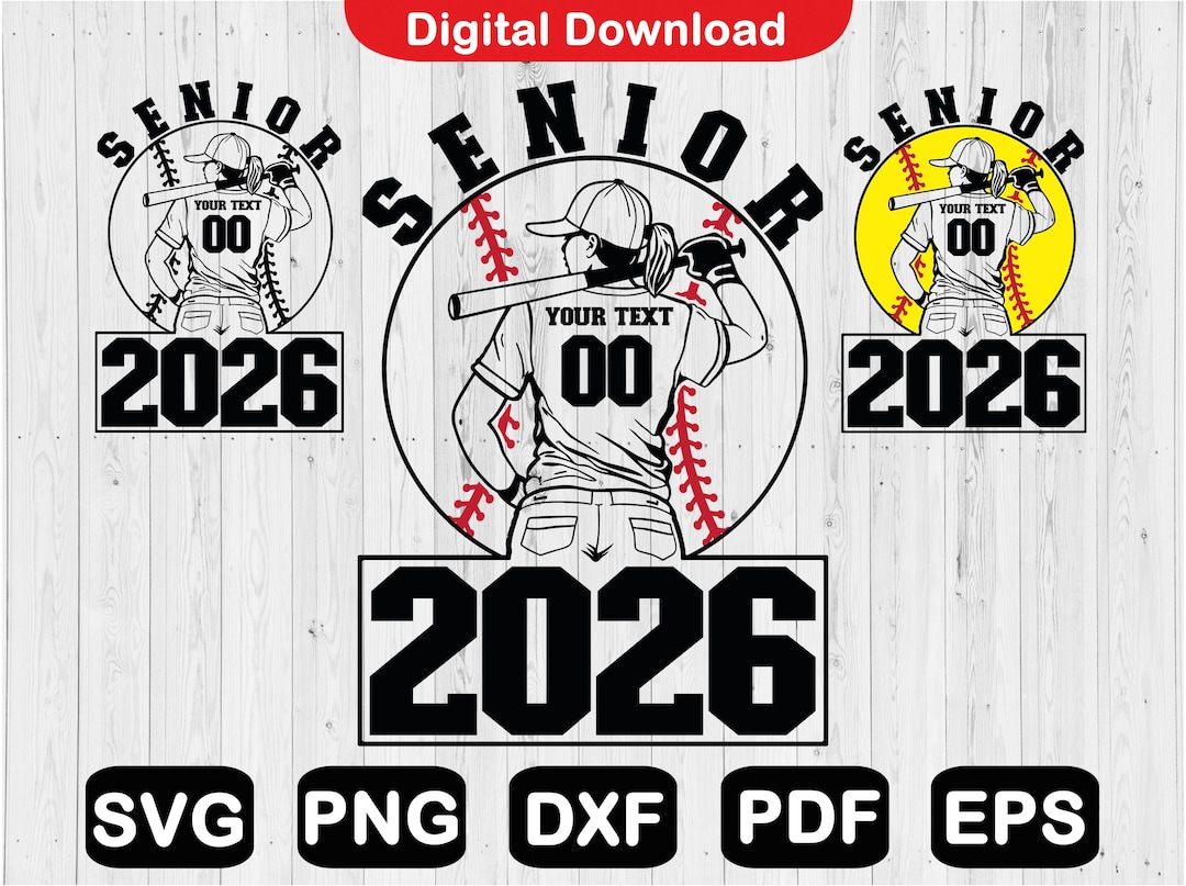 Senior 2026 Svg, Softball Player Svg, Class of 2026 Svg, Graduate Svg ...