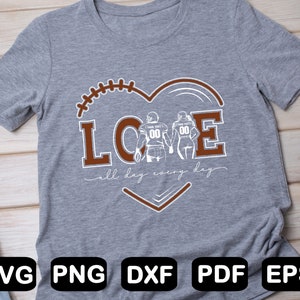 Valentines Day Football Svg, Love Football Svg, Customizable Valentine ...