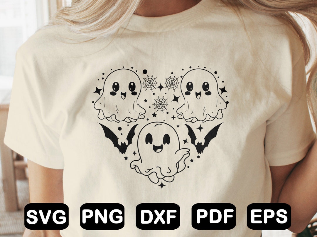 Ghost Heart SVG: Spooky Halloween Shirt Design (digital Download) - Etsy