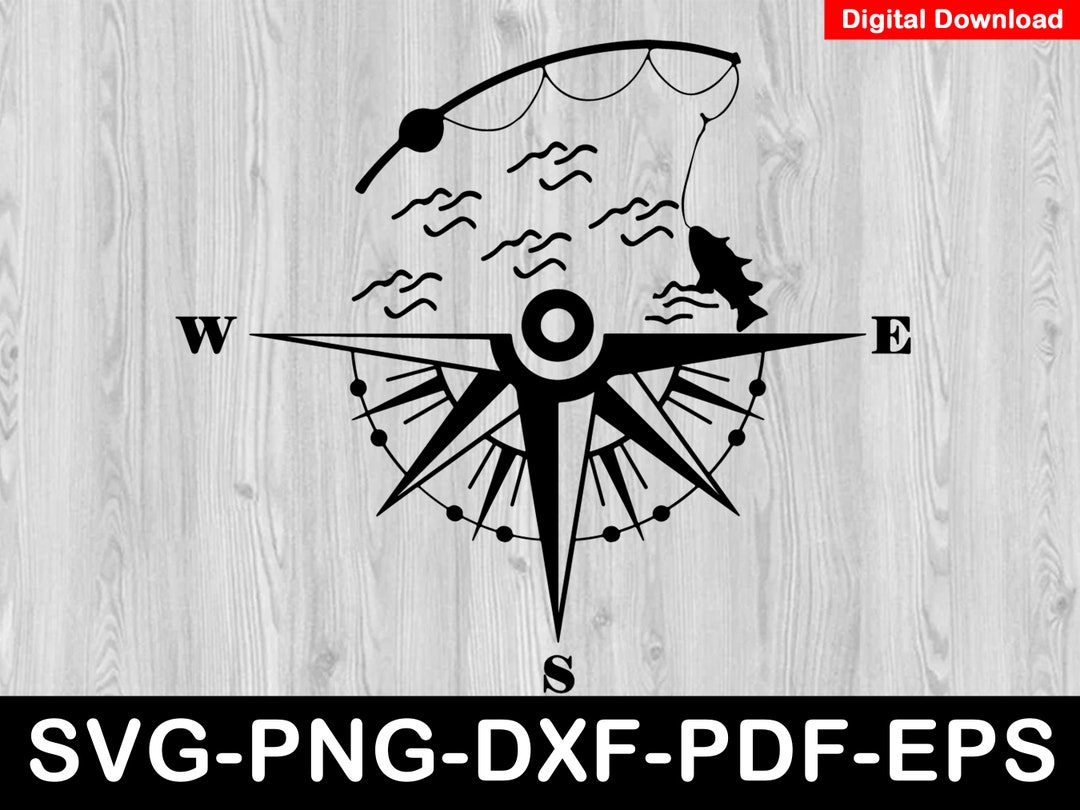 Fishing Compass Svg, Anchor Svg, Nautical Adventure Compass Cricut ...