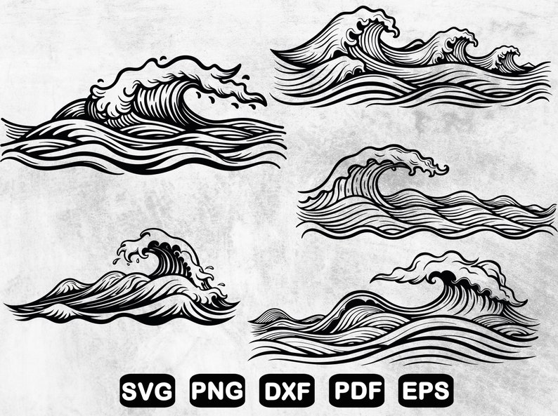 Wave SVG Bundle: Beach Summer Clipart (digital Files) - Etsy