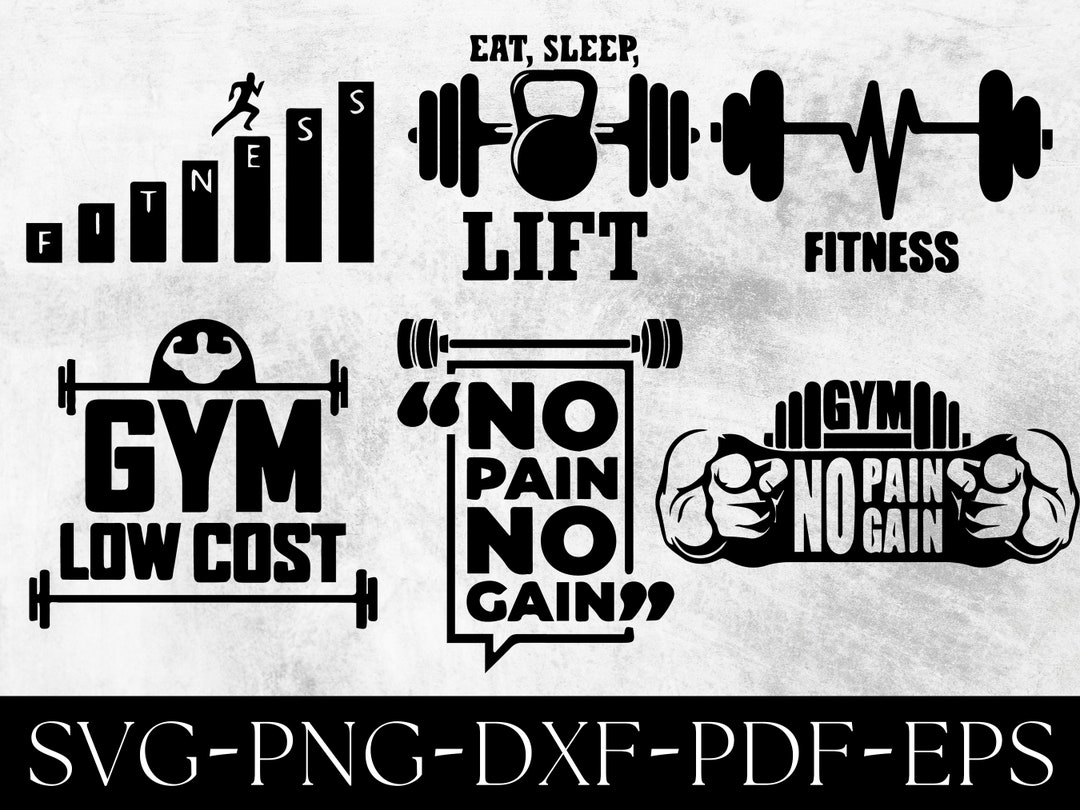 Fitness Svg Bundle, Gym Workout Inspirational Sign Svg, Motivation Svg ...