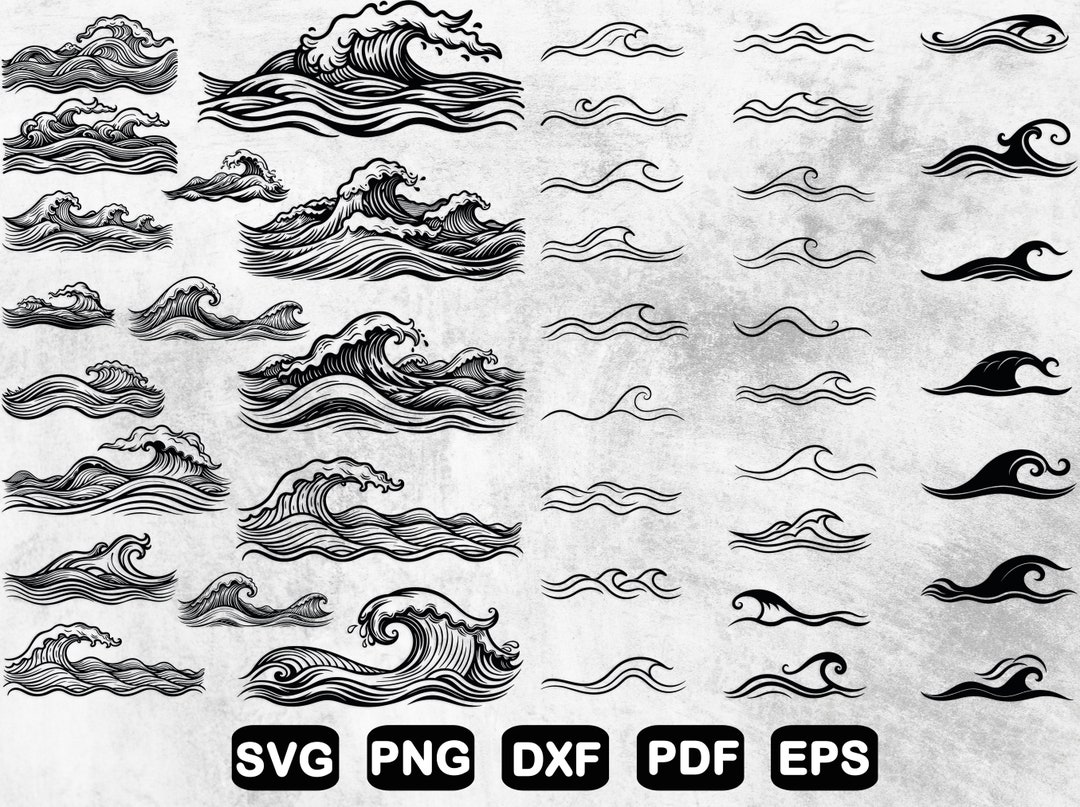 Wave SVG Bundle: Beach Summer Clipart (digital Files) - Etsy