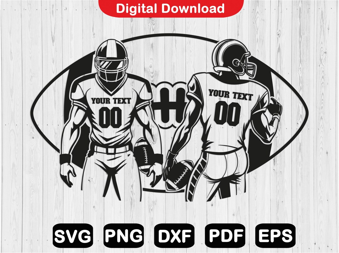 Personalized Two Football Players SVG: Team Shirt Design (digital ...