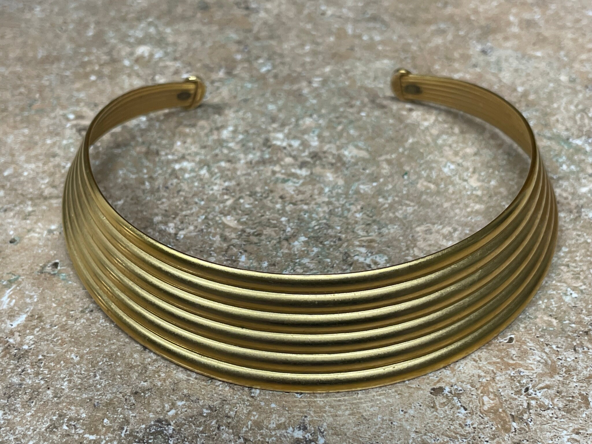 Vintage MONET Signed Cleopatra Collar Neck Piece AFRICANA Style Gold ...