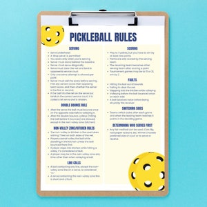 Pickleball Rules Printable Rule Sheet for Pickleball Cheat Sheet ...