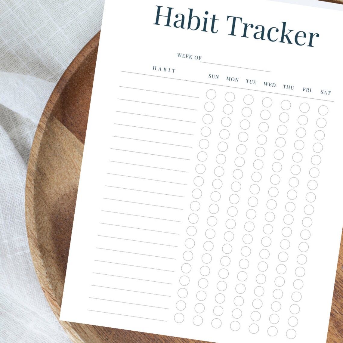Habit Tracker Digital Printable Track Habits Print Track of Habits ...