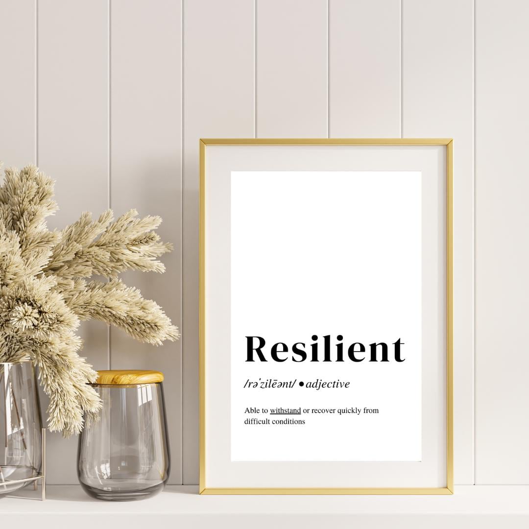 Resilient Definition Art Print Resilient Wall Art Words Resilient Wall ...