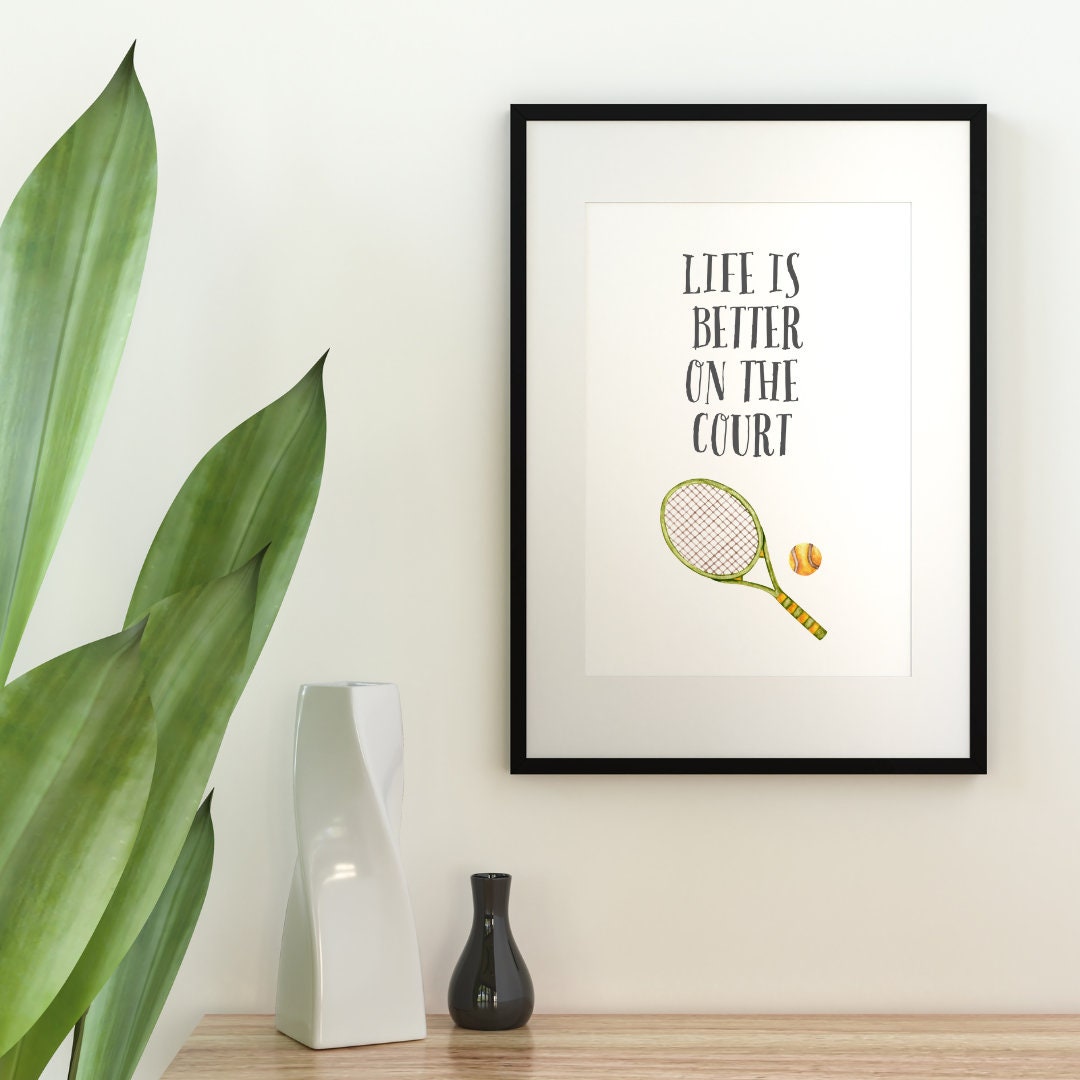 Tennis Wall Art Tennis Printable Tennis Download Tennis Love Gift ...