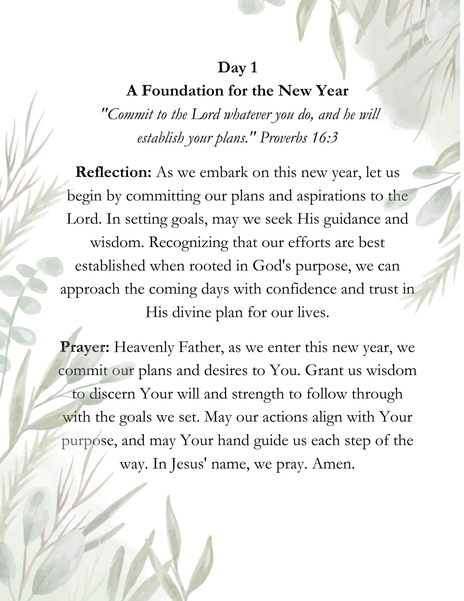 7 Days New Year Devotional Printable Devotional With Scriptures ...