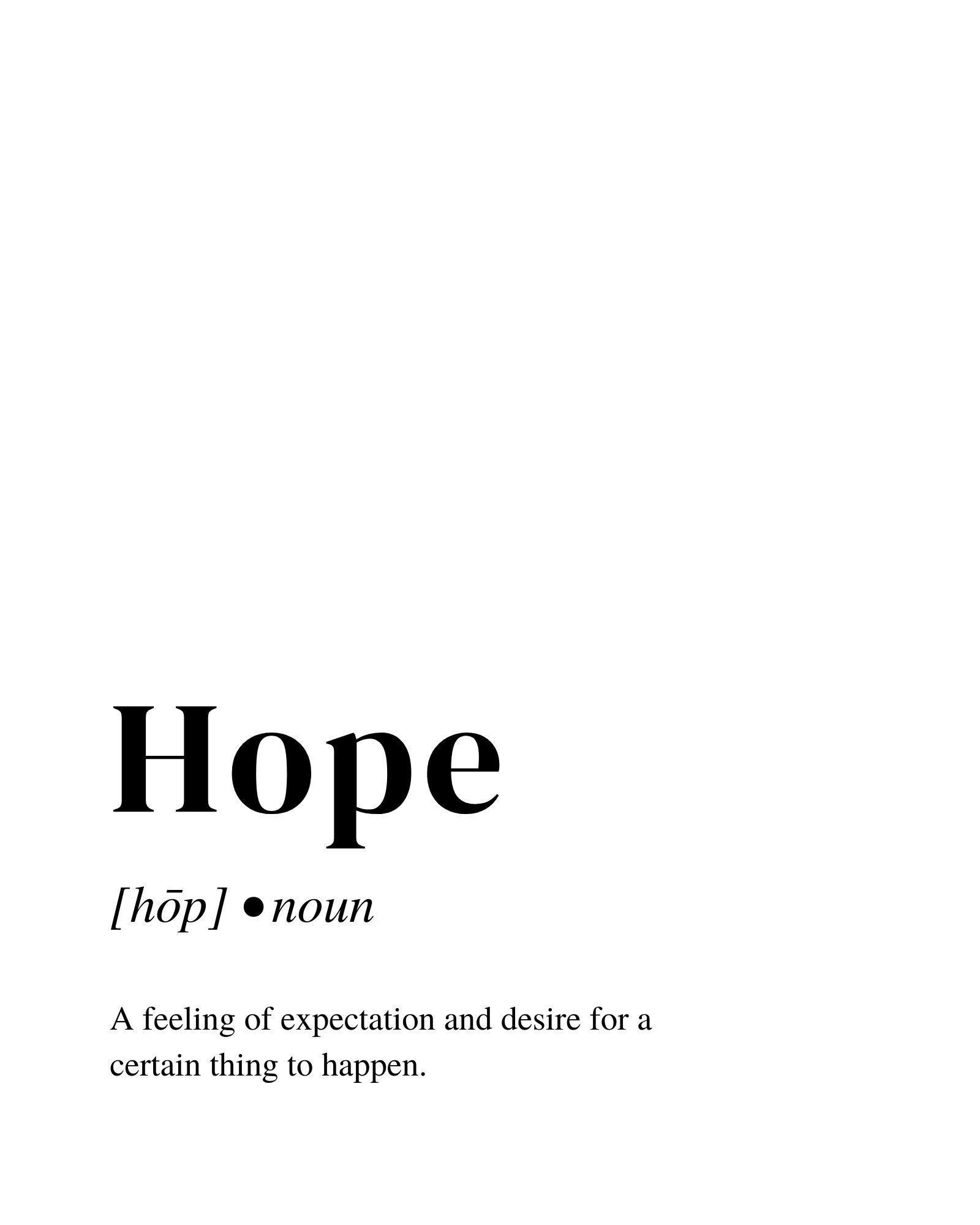 Hope Definition Art Print Hope Wall Art Words Hope Wall Decor Hope ...