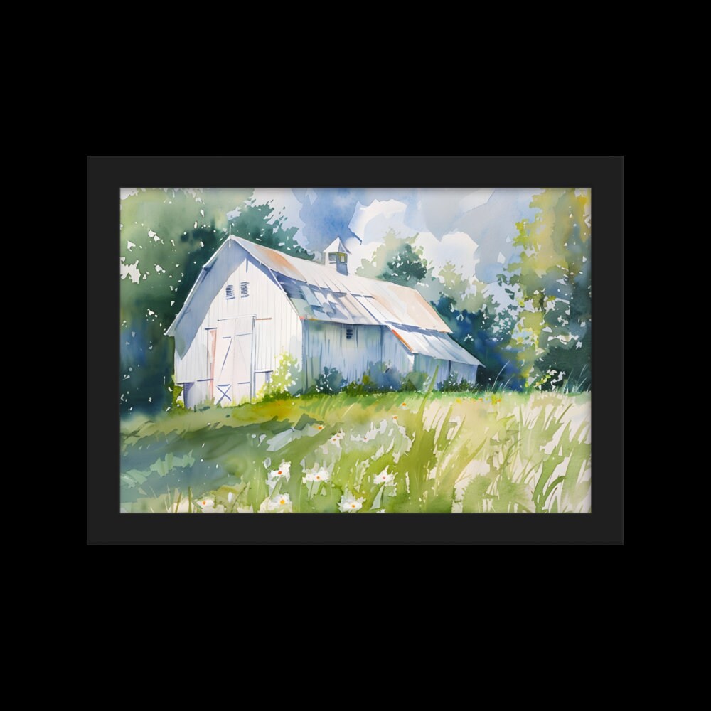 Barn Artwork Barn Print Barn Poster Country Scene Art Print Country ...