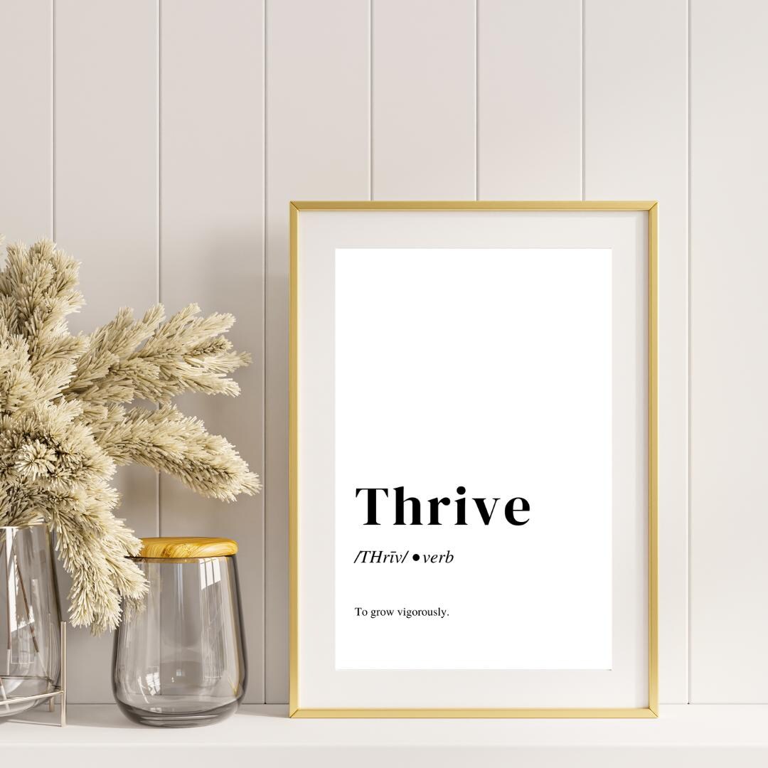 Thrive Definition Art Print Thrive Wall Art Words Thrive Wall Decor ...